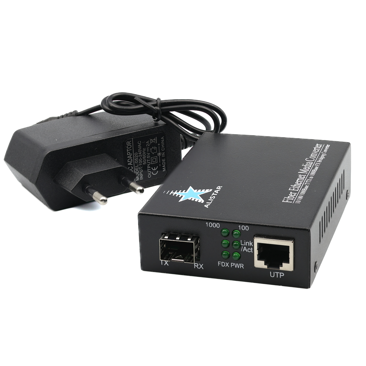 Медиаконвертер оптический 10/100/1000BASE-T to SFP Slot 1000Base-SX/LX External Power Supply